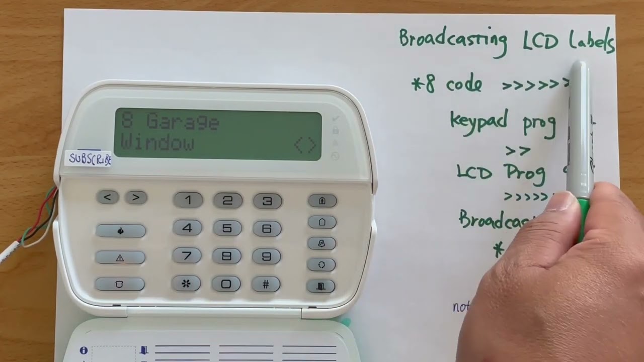 DSC pc1832 PK5500 broadcasting LCD labels - YouTube