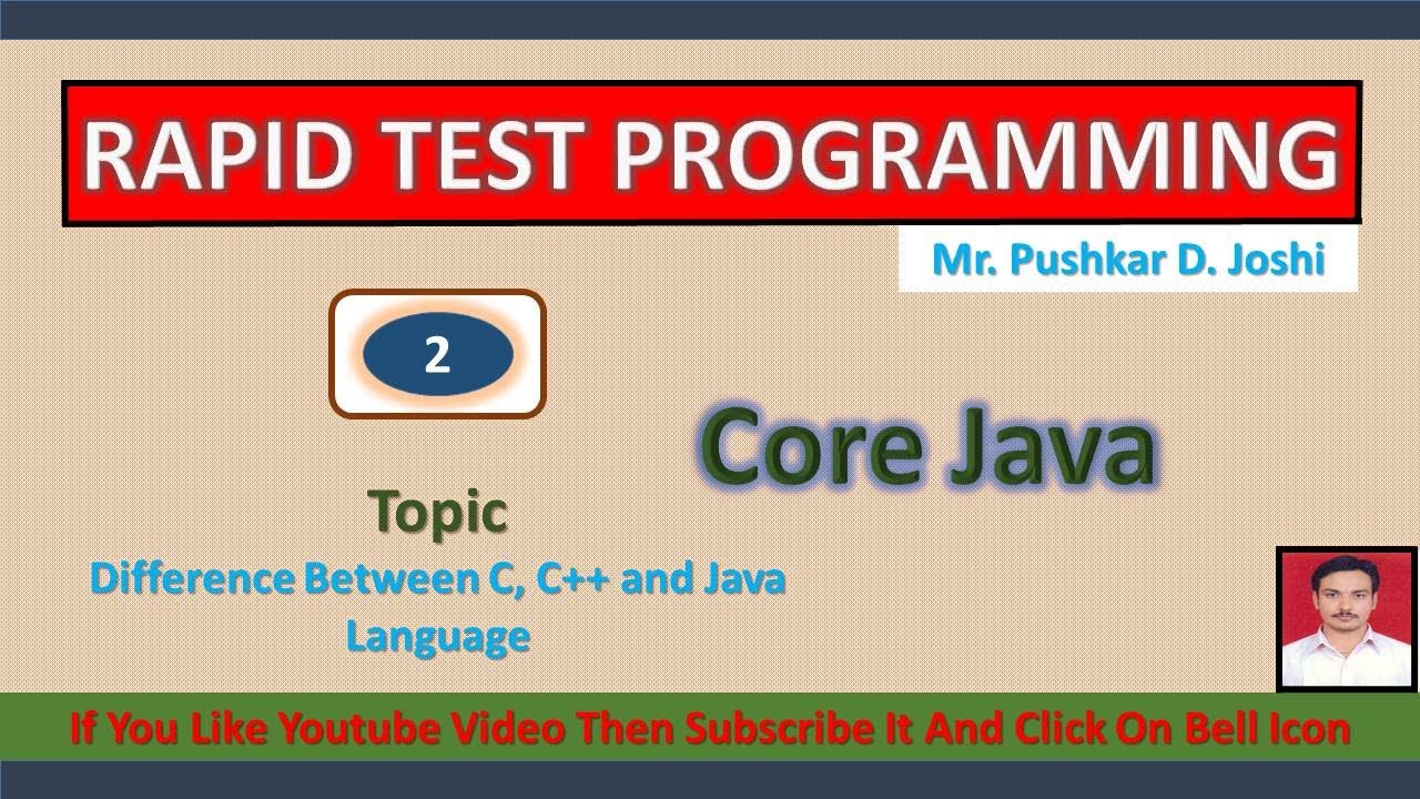 Difference between C , C++ & Java || Part 2 - YouTube
