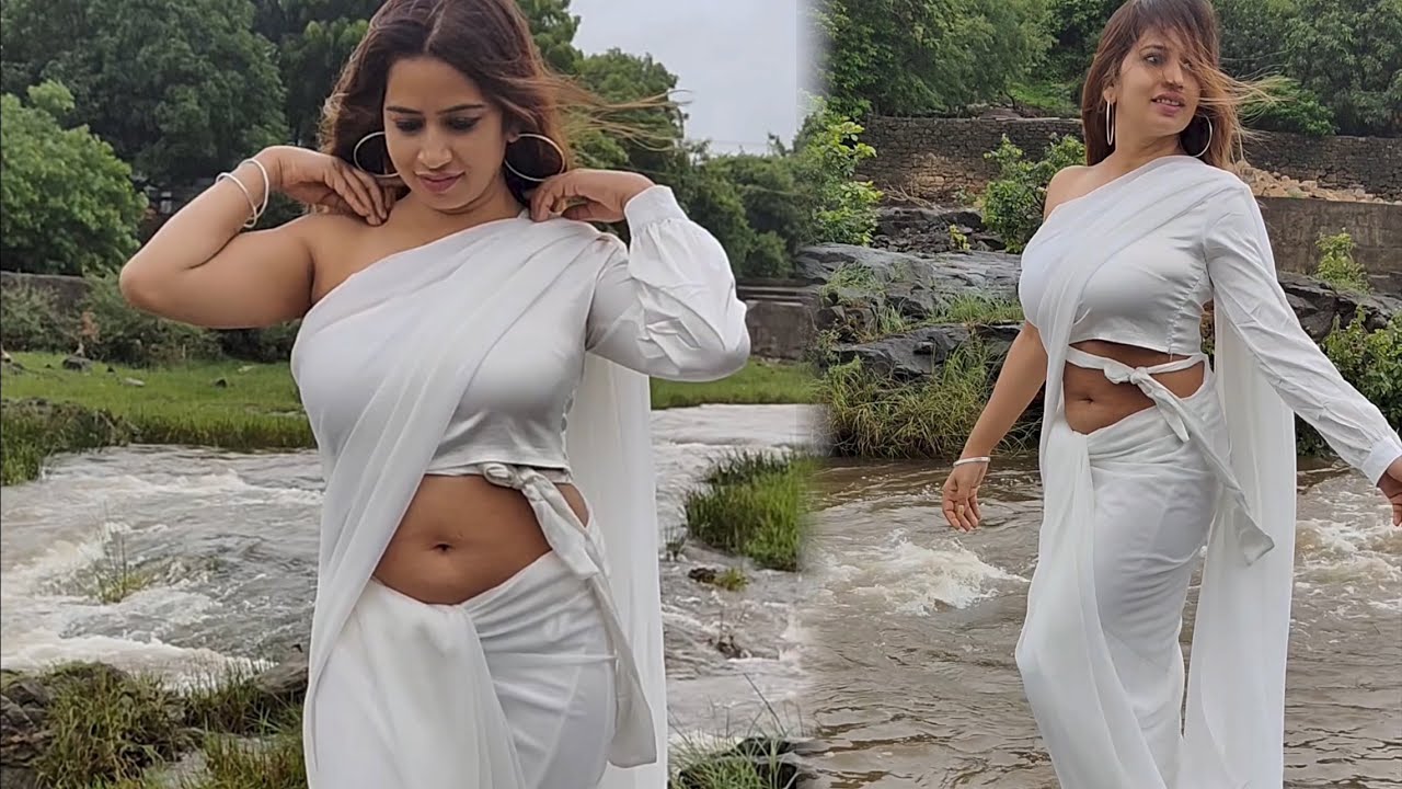 Watch till end for the best compilation & song as Megha Rathod perform saree shoot at river bank ...