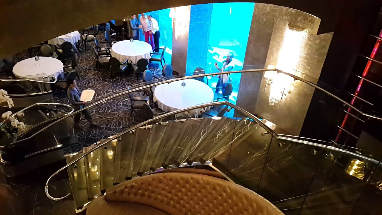 At Ossiano Underwater Bar & Restaurant Atlantis Ho - YouTube