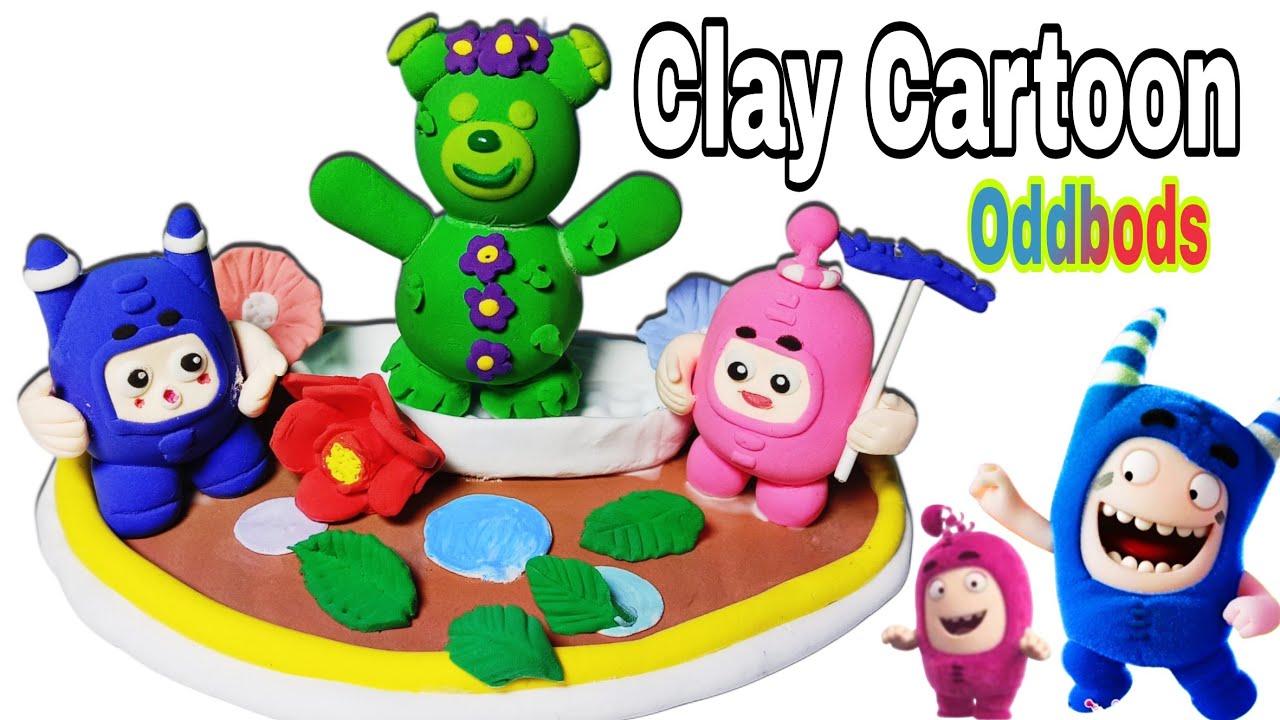 Oddbods - Inspired Clay Cartoon Characters | DIY Clay Animation Scene ...