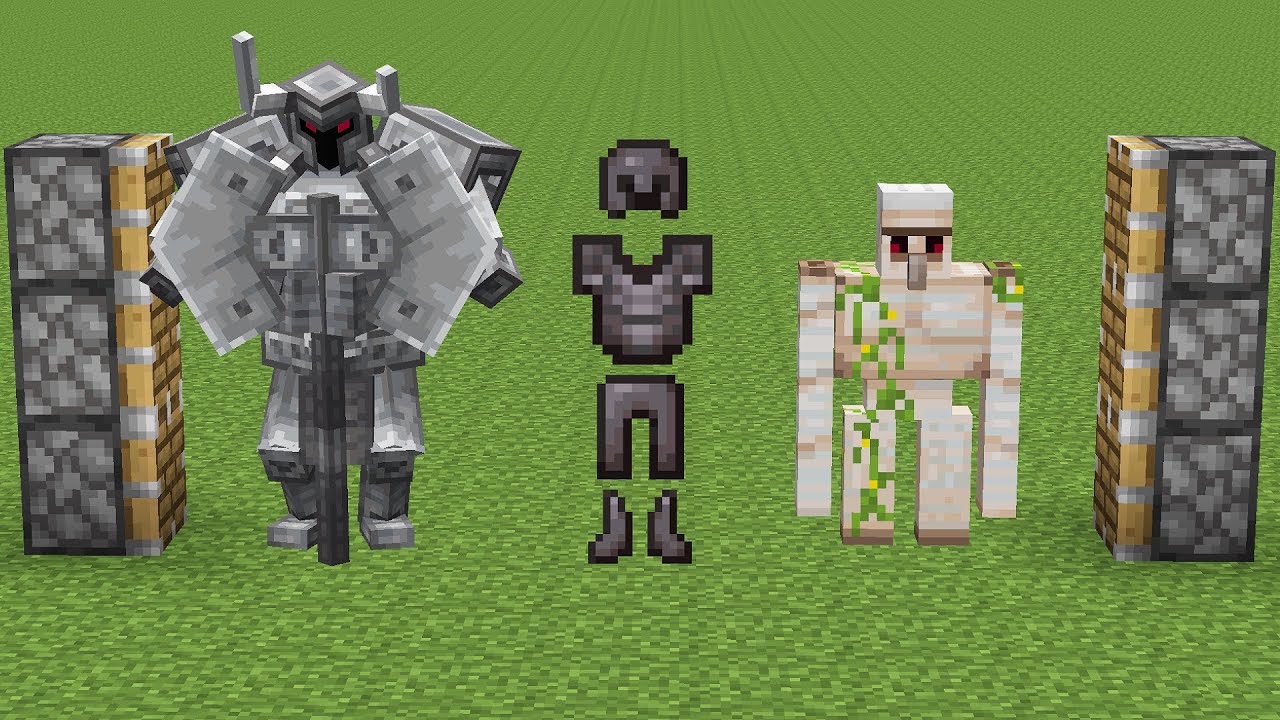 ferrous wroughtnaut + netherite armor + iron golem = ? - YouTube