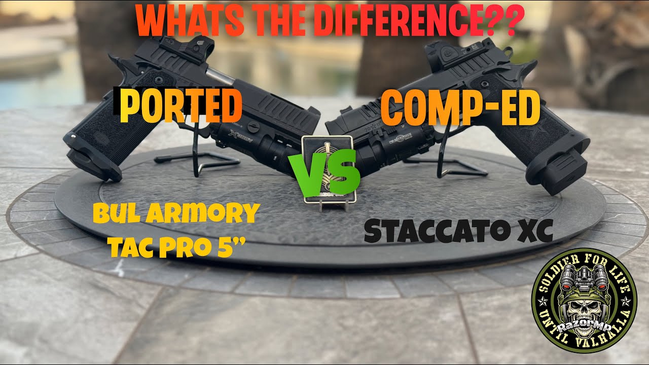 Ported vs Compensated Guns - BUL Armory Tac Pro 5" vs Staccato XC - YouTube