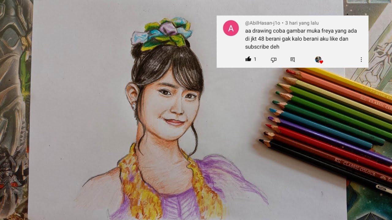 Cara Menggambar Freya JKT48 Dengan Pensil Warna #jkt48 #jkt48newera #jkt48member #drawing - YouTube