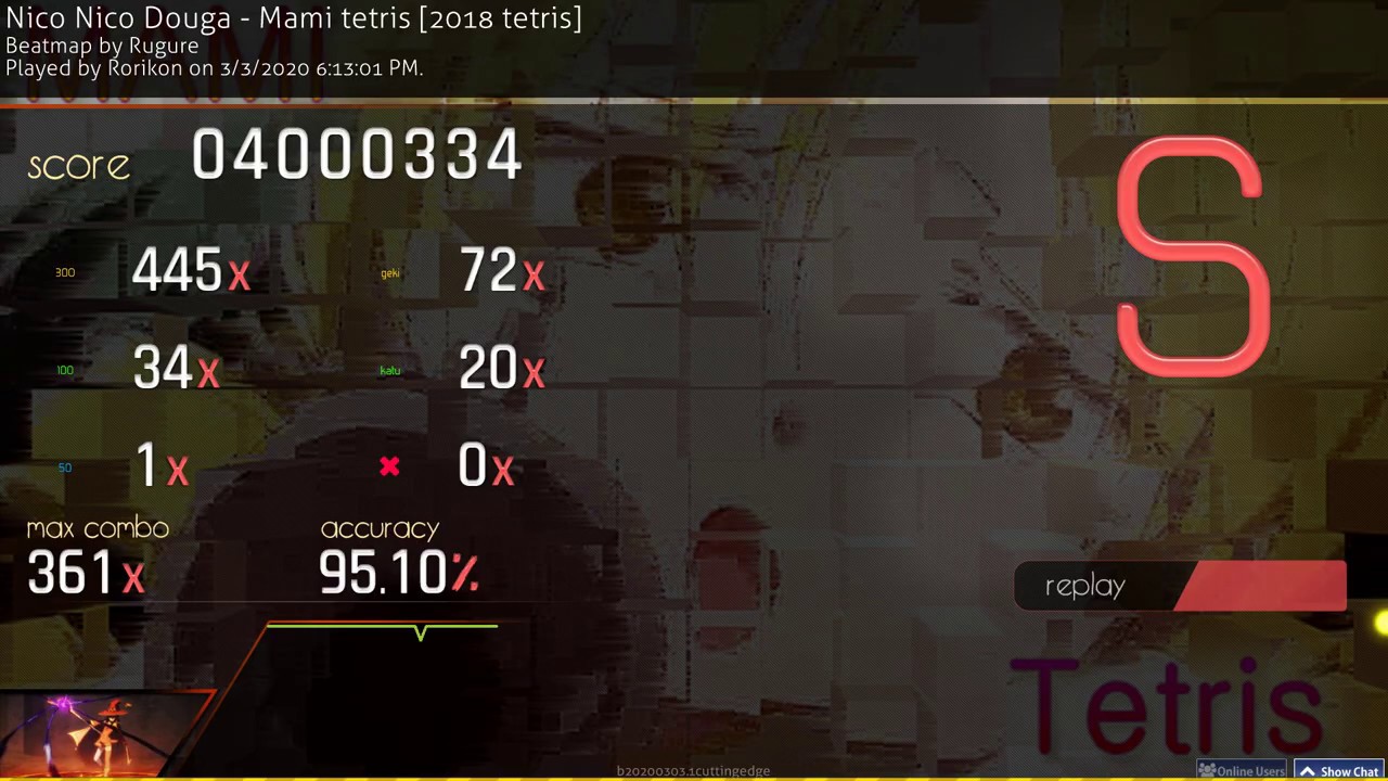 osu! Mami Tetris [2018 tetris] 95.10% 1 slider break - YouTube
