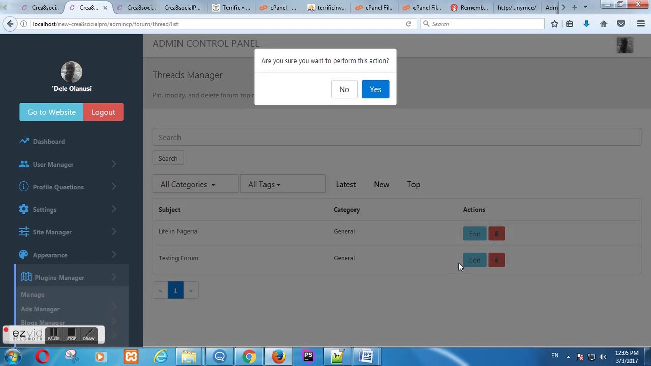 How to edit, delete forum thread - YouTube
