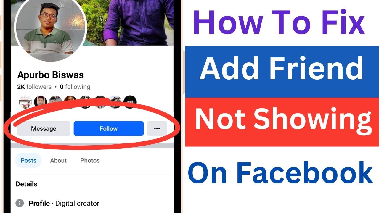 How to Fix Facebook Add Friend Option Missing Problem | Add Friend Not ...