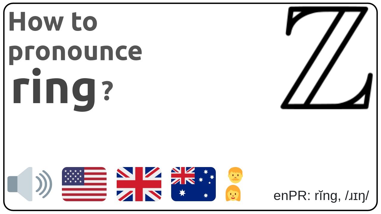 How to pronounce ring in english? - YouTube