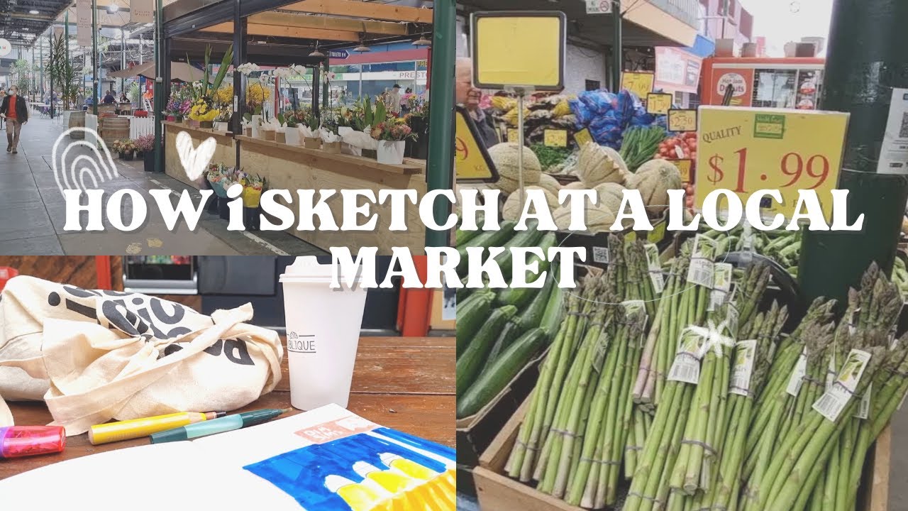 How I sketch at a local market - YouTube