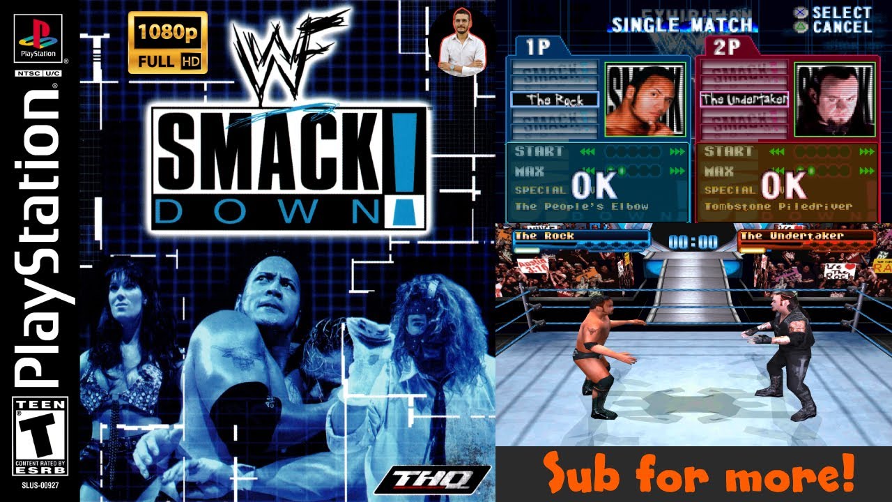 WWF SmackDown! – Multiplayer Versus Gameplay on PS1 (PlayStation 1 ...