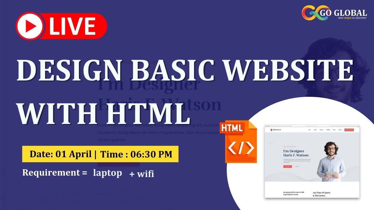 Website Design With HTML | Design basic website with Html | HTML Tutorial - YouTube