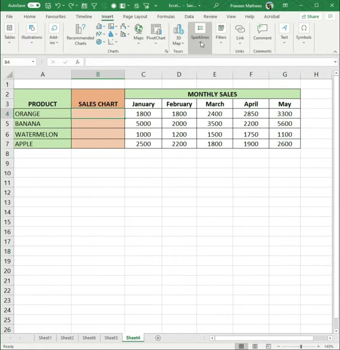 How to use SPARKLINES in Excel Tutorial in Under a Minute! #shorts - YouTube