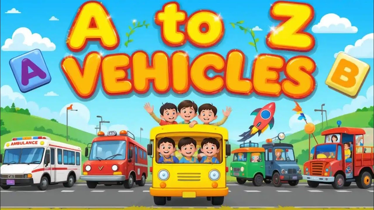 A to Z Vehicles Song for Kids | Learn Alphabets | Nursery Rhymes | Fun ...