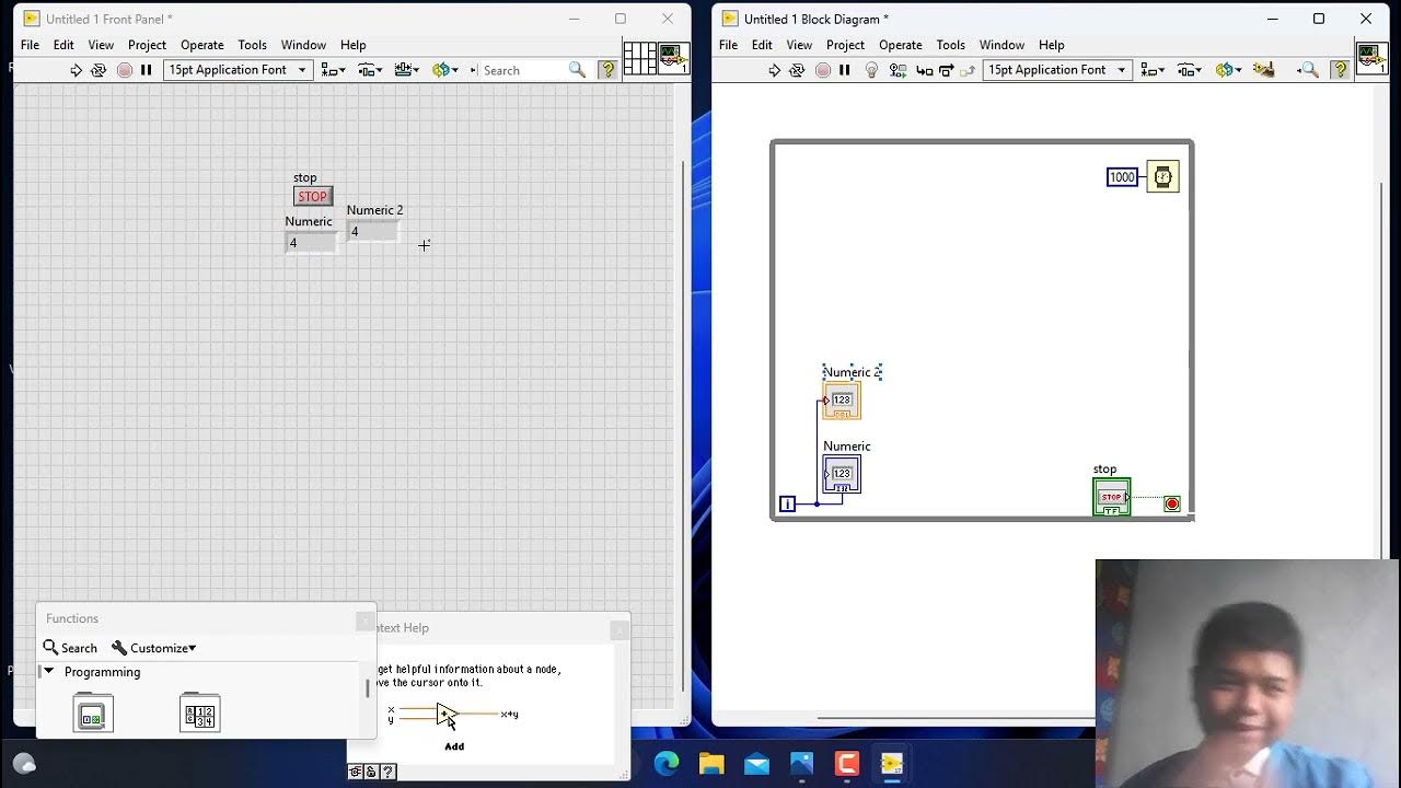 LabVIEW Dasar (WhileLoop, Numeric, ShiftRegister) - YouTube