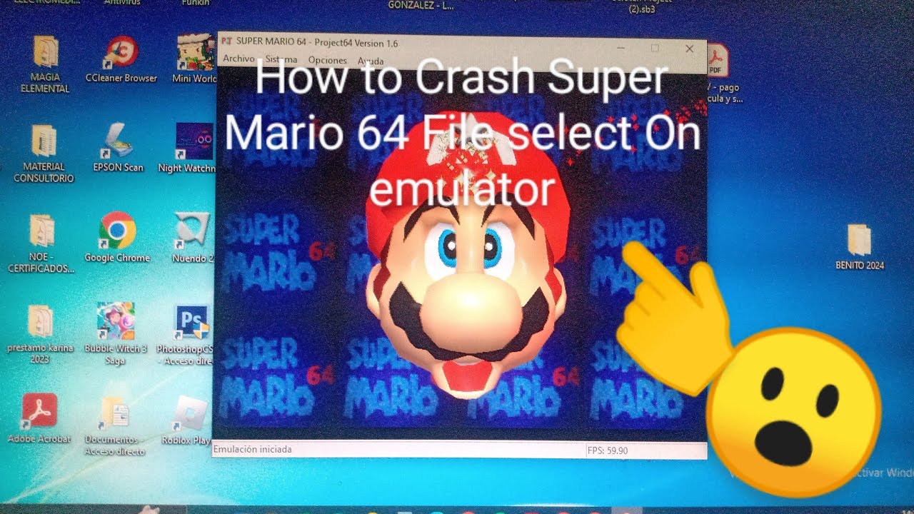 How to Crash Super Mario 64 On file select - YouTube