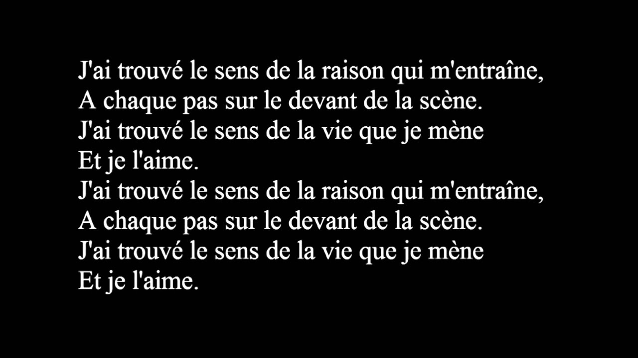 tal le sens de la vie (paroles) - YouTube