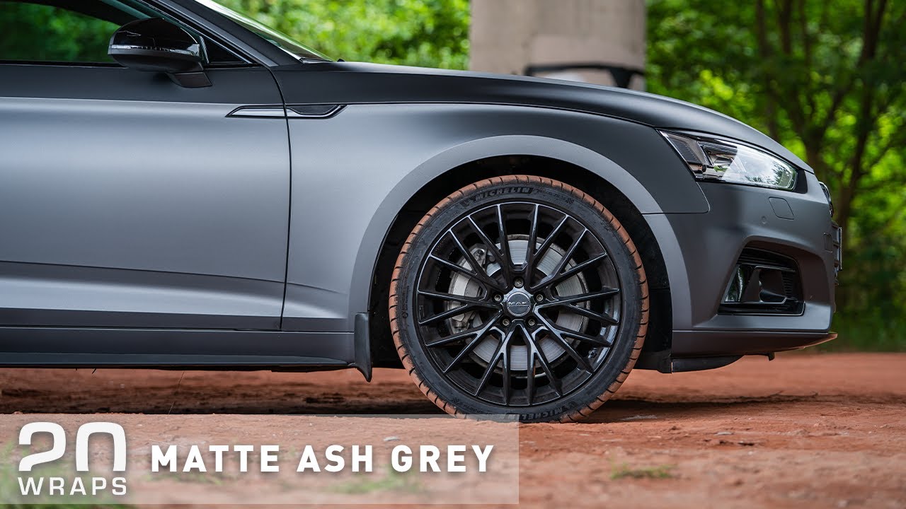 AUDI S5 WRAPPED IN 20 WRAPS MATTE ASH GREY - YouTube