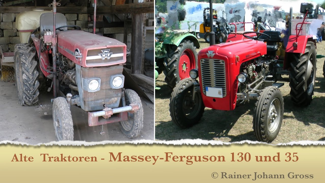 Alte Traktoren - Massey Ferguson MF 35 und MF 130 - YouTube
