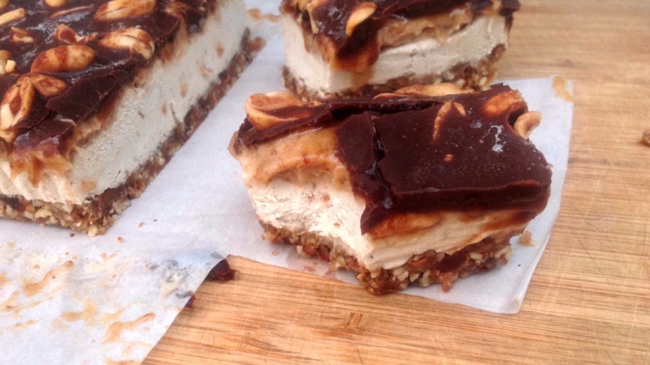 Ice Cold Snickers Cheesecake Bars (Raw, Vegan, GF) | AV Show 44 - YouTube