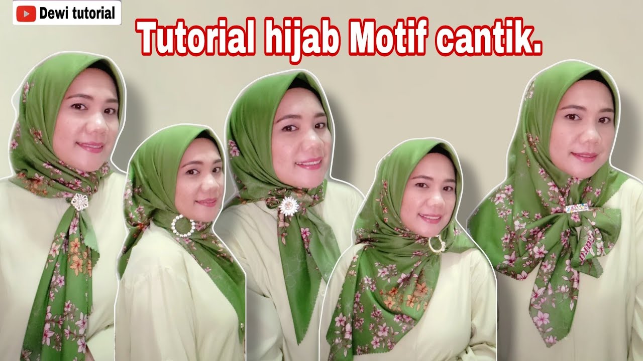 Tutorial hijab segi empat motif terbaru,Cantik & simple || #style # ...
