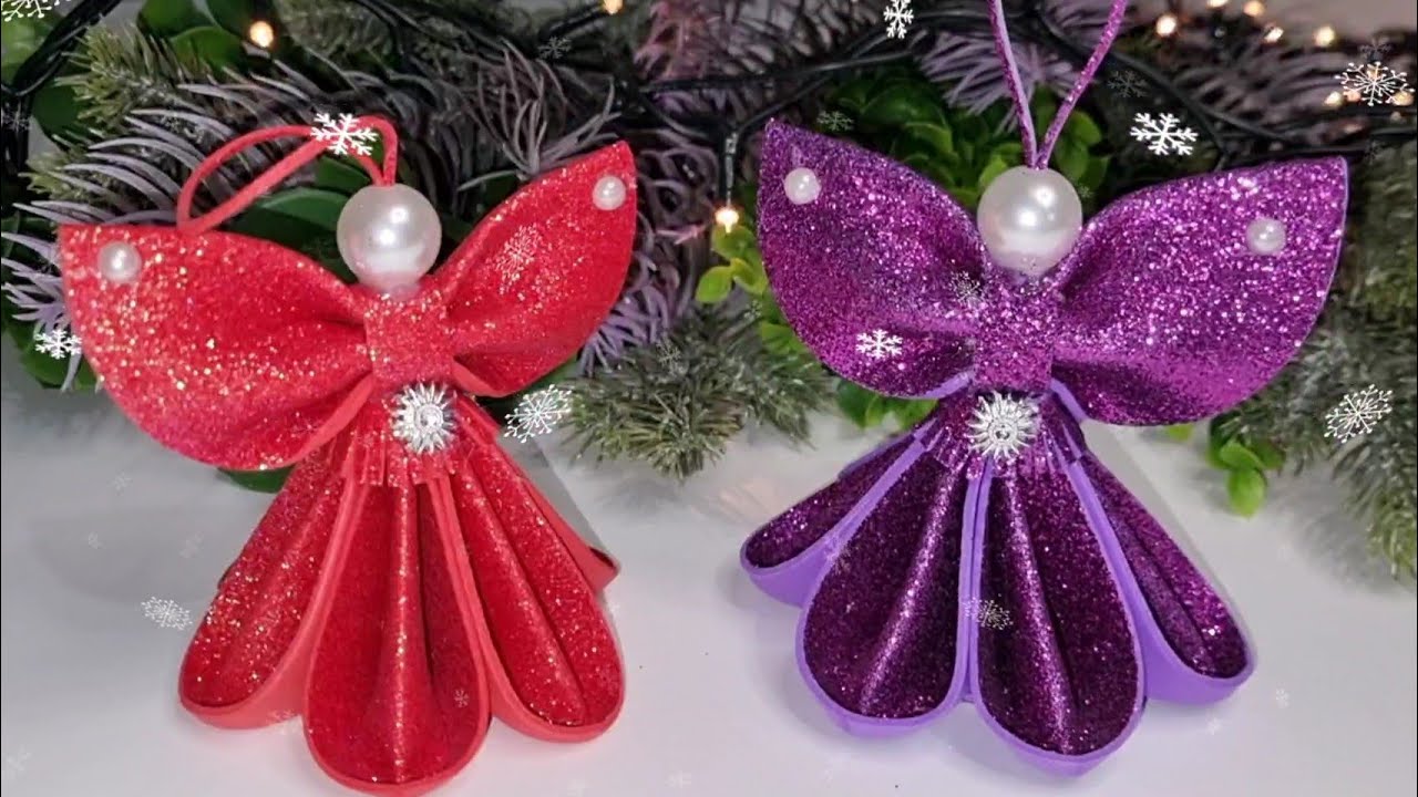 🎅Decorazione Natalizia a forma di Angelo in gomma eva 🎄 / DIY Angel ...