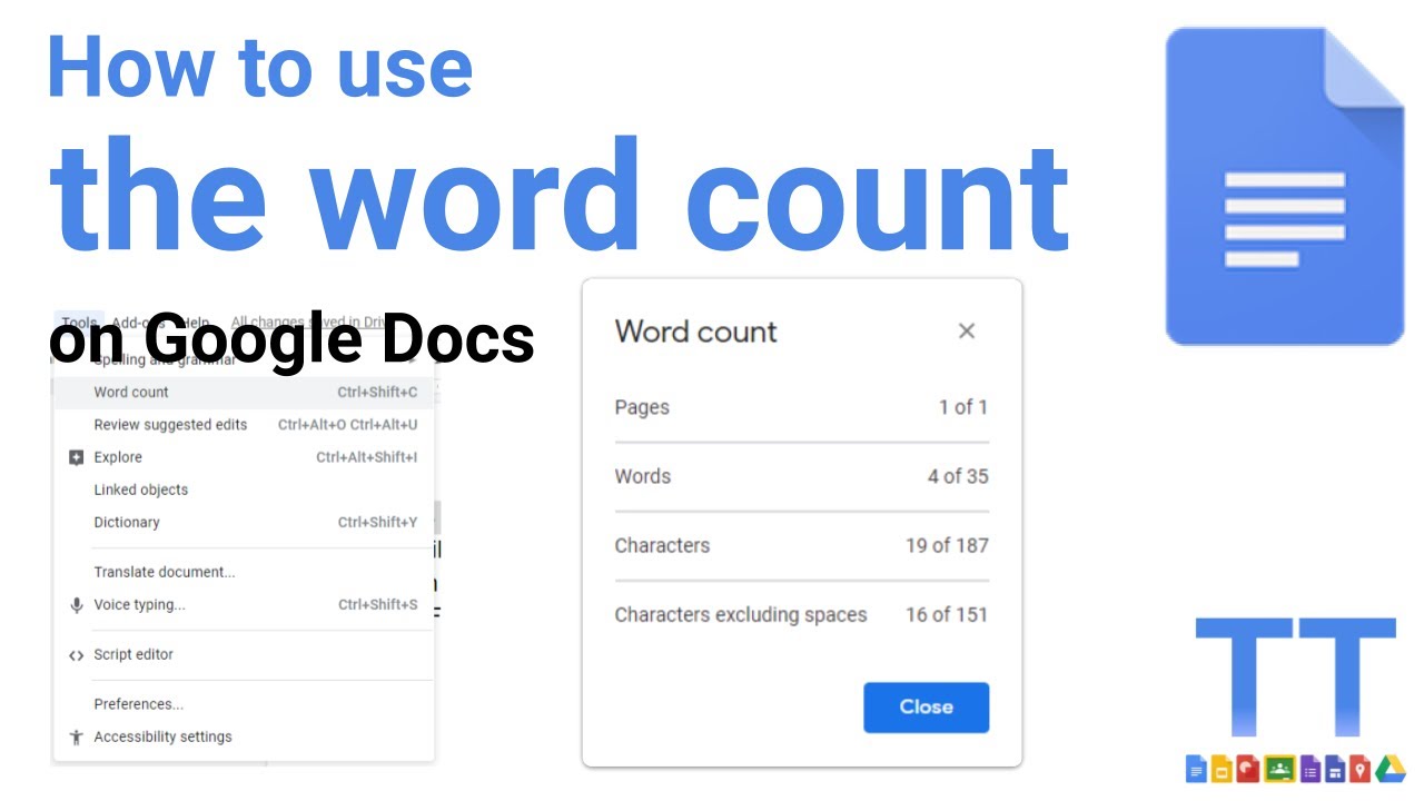 How to Count your Words, Letters/Characters, and more in Google Docs ...