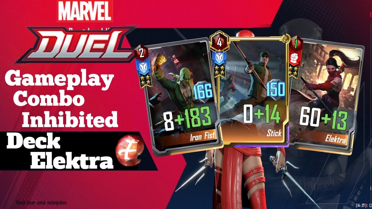 Marvel Duel | Gameplay Combo Inhibited deck Elektra by Selena - YouTube