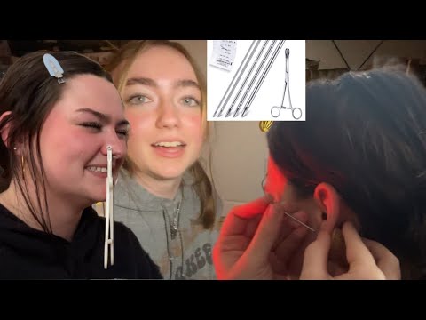 piercing my friends - YouTube