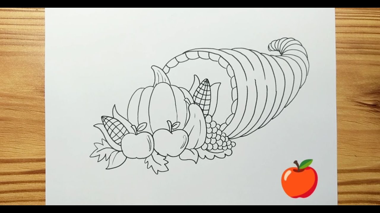 How to draw CORNUCOPIA - YouTube