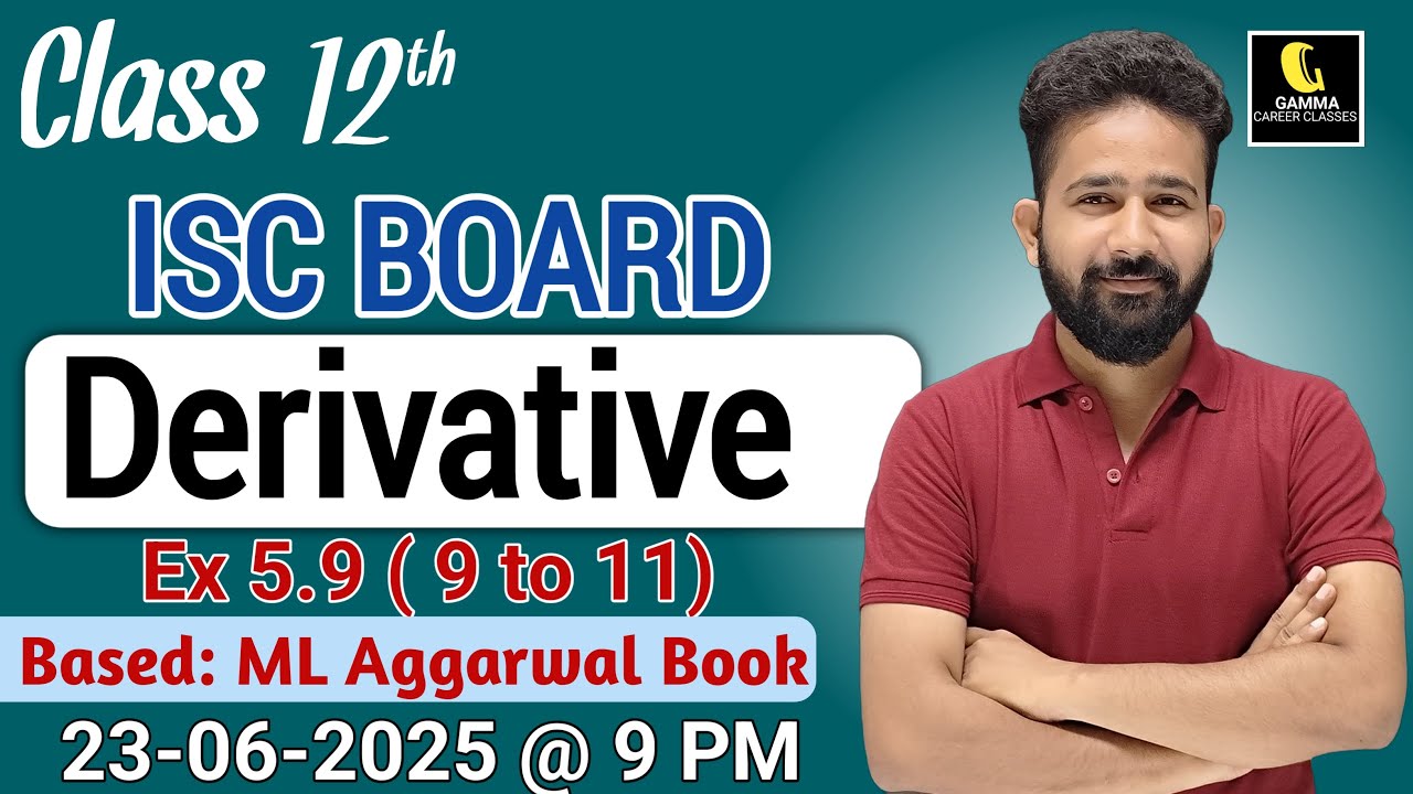 ISC Class 12 Maths | Logarithmic Differentiation |Ex 5.9 Q-9 to 11 ...