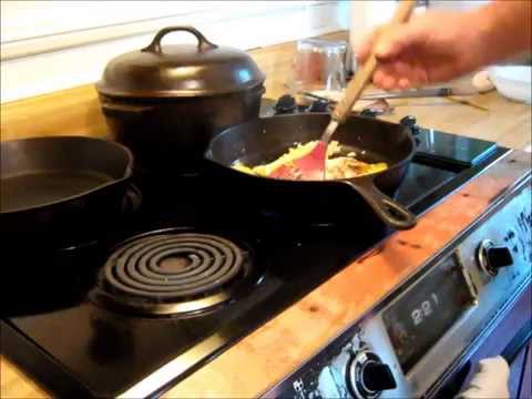 How to fry Turkey eggs in a Pitted Cast Iron Skillet - YouTube