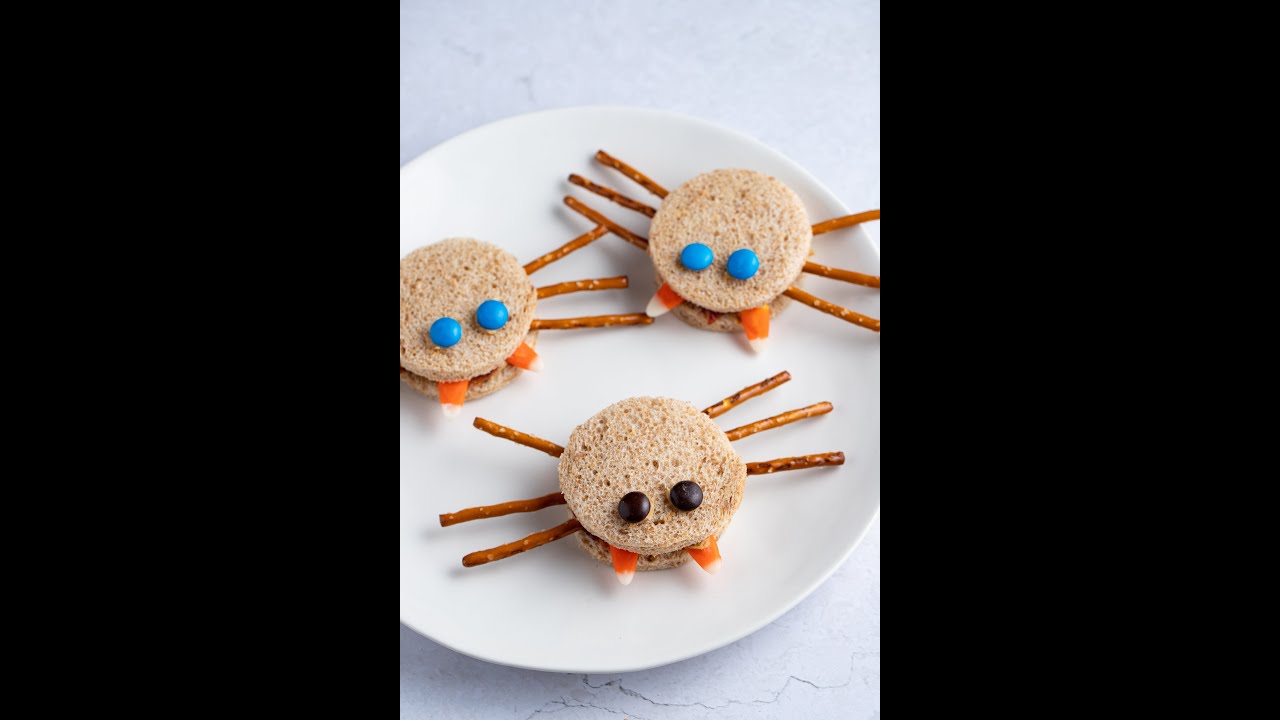 Mini Spider Sandwiches | Halloween Recipes - YouTube