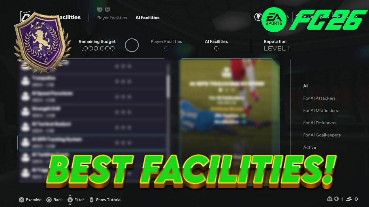 The BEST FC26 Pro Clubs FACILITIES To Make AI's Play Better - YouTube