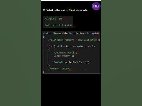 What is the use of yield keyword ? - YouTube