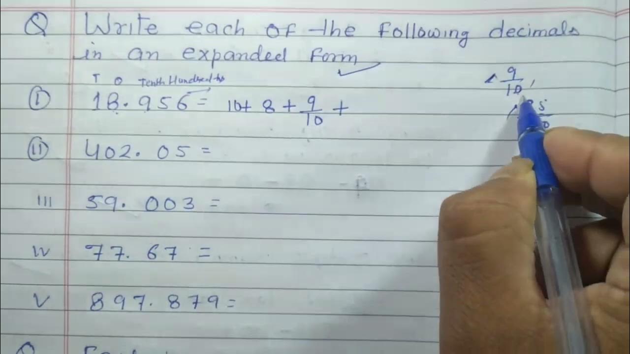 Write each of the following decimals in an expanded form - YouTube