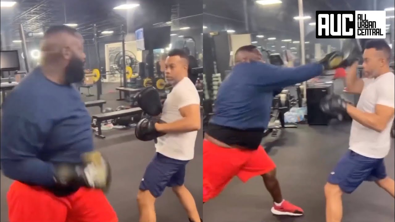 Rick Ross Almost Knocks His Trainer Out With A Haymaker - YouTube