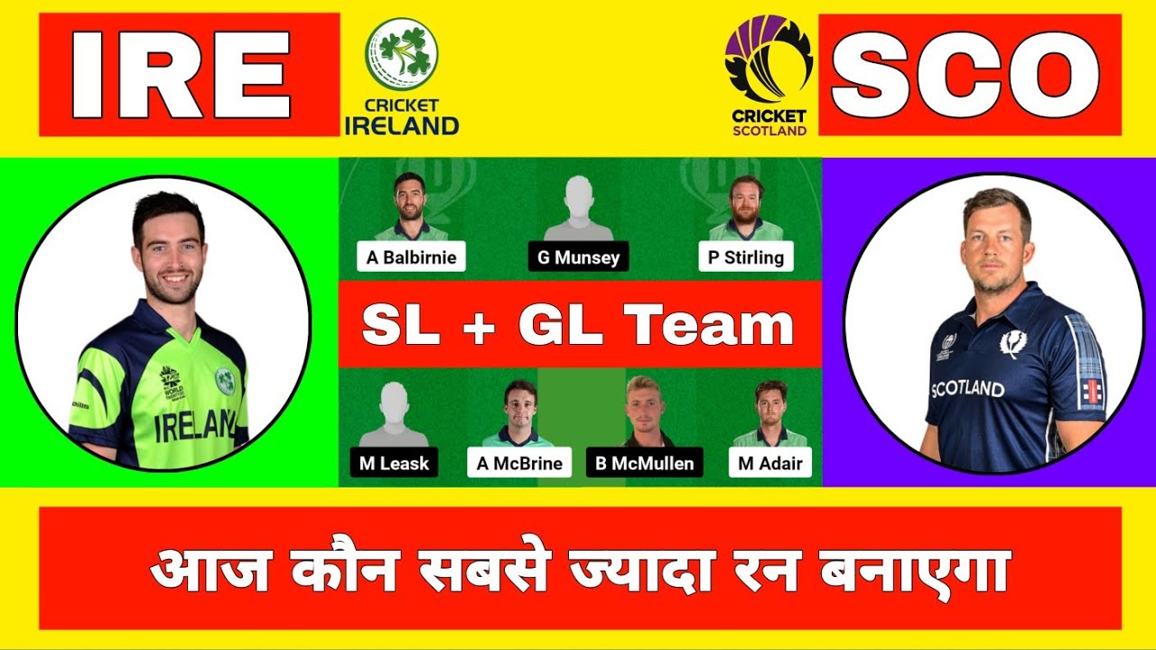 IRE vs SCO Dream11 Team | IRE vs SCO Dream11 Prediction | IRE vs SCO ...