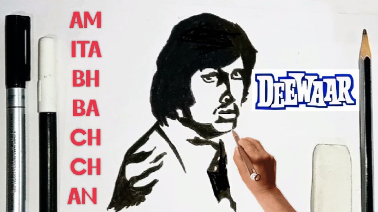 Amitabh Bachchan Drawing|Deewaar movie |#forbeginners #deewar #forkids ...