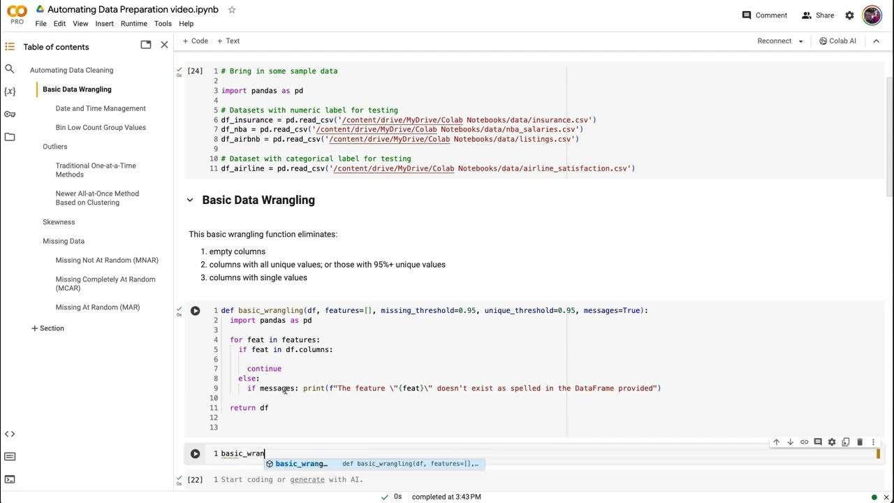Python Data Science: Automating Cleaning: Data Wrangling: Empty, Single Value, Primary Key ...