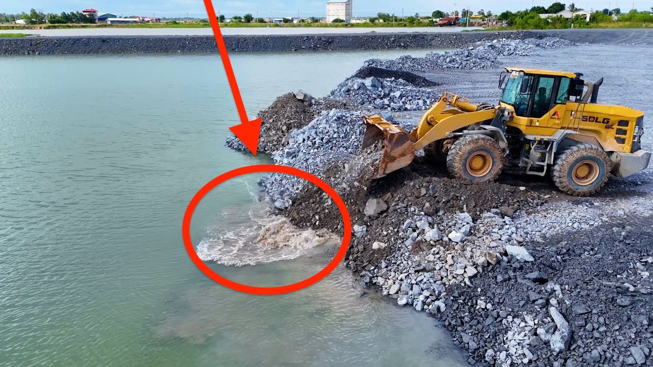 EP06! Project Filling Stone Into Deeply Lake, Technique Bulldozer Push ...