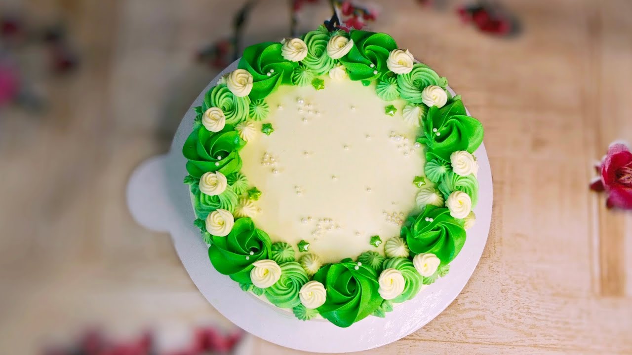 Simple yet Stunning Pandan Cake Decoration - YouTube
