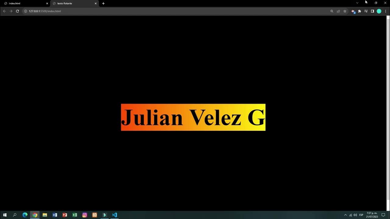 TEXTO FLOTANTE CON HTML Y CSS - YouTube