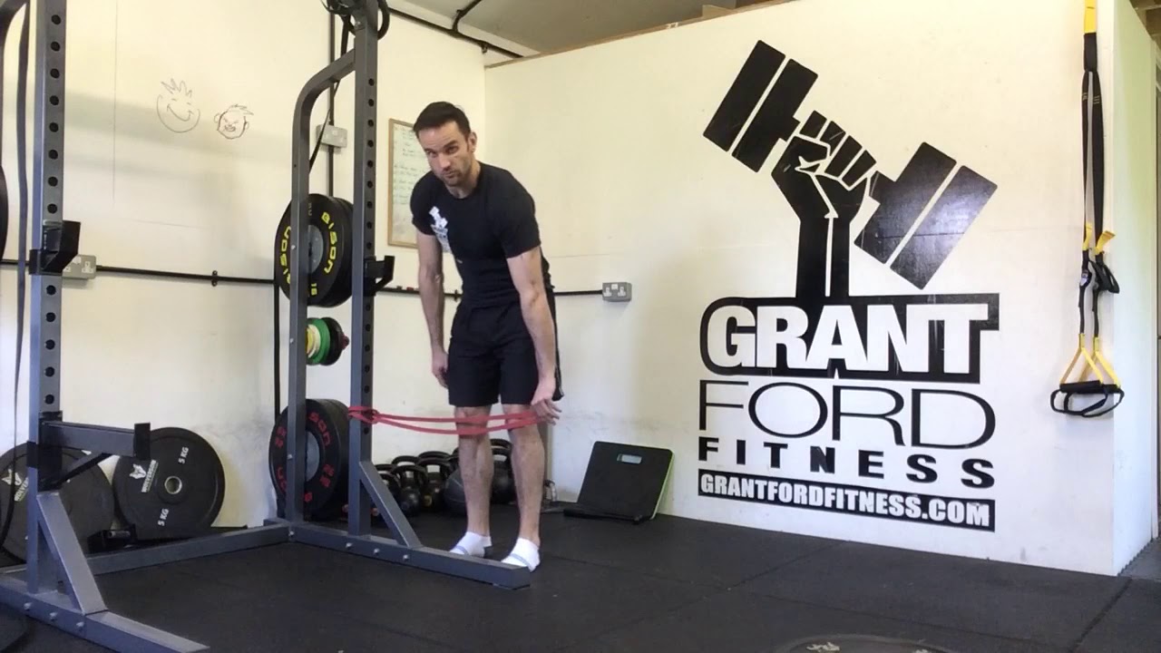 Band Resisted Split Stance Hinge - YouTube