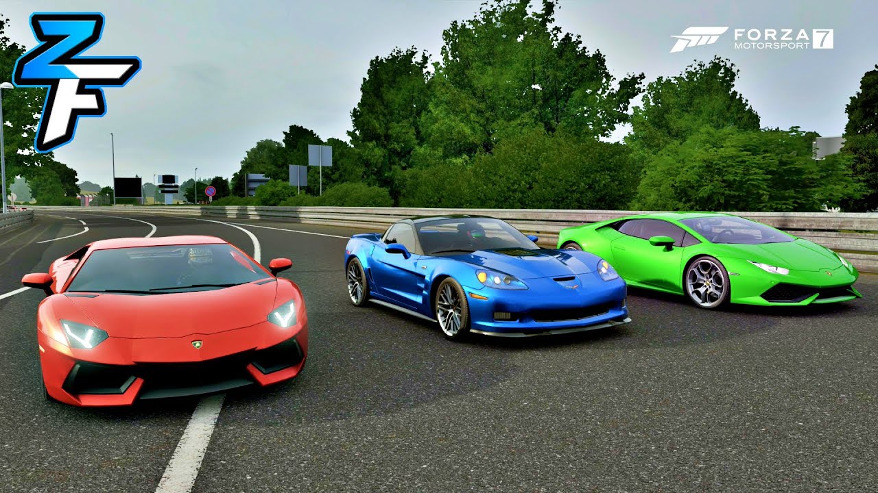 Lamborghini Huracán vs Lambo Aventador vs Chevrolet Corvette C6 ZR1 ...