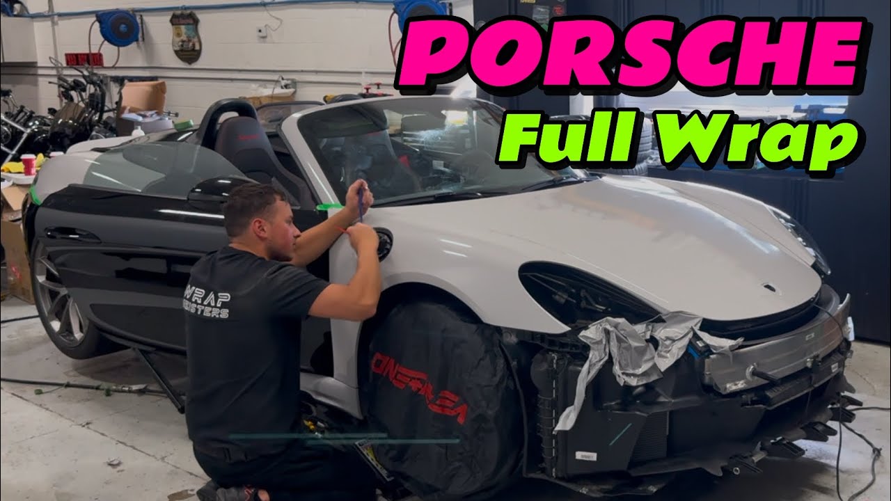 Porsche 718 Boxster Getting Complete Makeover in Chalk Grey Full Vinyl ...