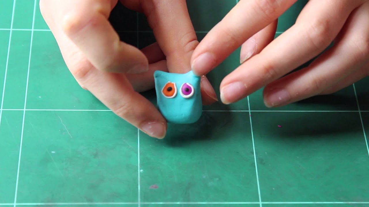 How to make an owl with polymer clay (fimo) - YouTube