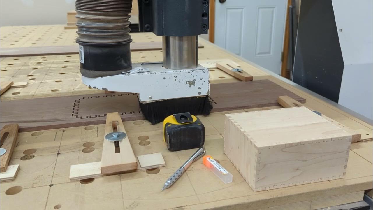 Cutting Box/Finger joints on a six sided box using a CNC - YouTube