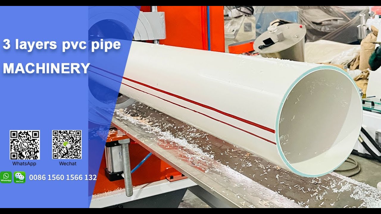 75 ~ 315mm PVC Pipe 3- Layer Triple PVC Pipe Co-extrusion Line - YouTube
