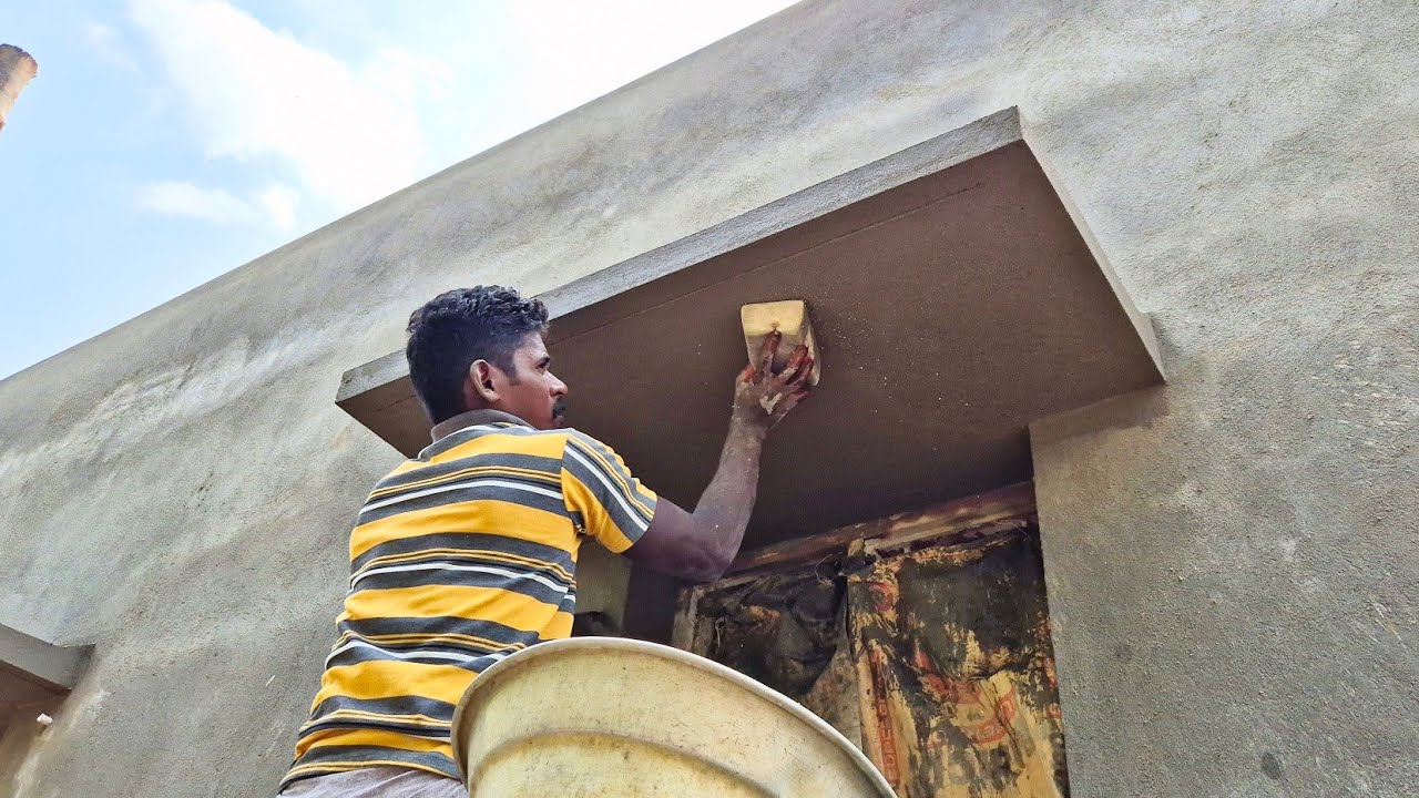 Plastering Techiques_Lintel Level Sunshade Plaster Mathod|Slab ...