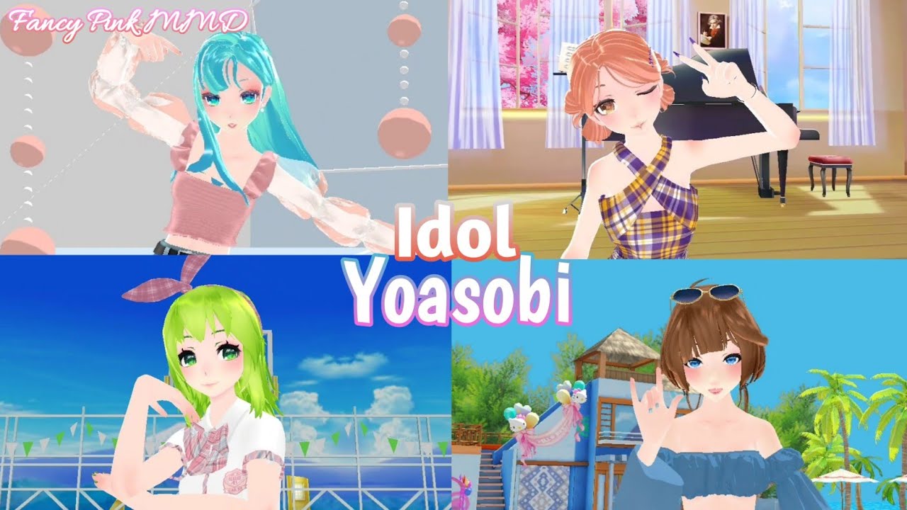 【MMD/DL】Yoasobi アイドル / IDOL 【9 models used】 - YouTube